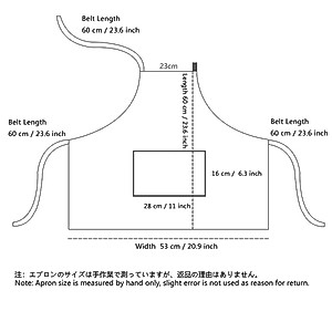 LeerKing Kids Linen Aprons with 2 Pockets Japanese Style Apron for Cooking, Baking, Painting