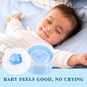 2pcs Fluffy Body Case Talcum Puff Container Kits with Puff for