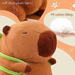 PUPUPANDA Capybara Stuffed Animals Plushies,Adorable Capybara Plush Toy with Removable Turtle Backpack,Soft Squishy Pillow Doll Toy,Unique Birthday Gifts for Kids Adult