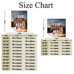 SCOCICI Custom Blanket,Personalized Bed Throw Blanket with Photos Text,Customized Blankets with Photos Words Collage,Customized Blankets for Family Wedding Birthday Gift,1 Photo Collage,36"X28"