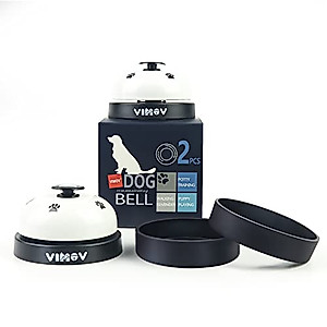 VIMOV Pet Training Bells, Set of 2 Dog Bells for Potty Training, Desk Bell for Dogs, White