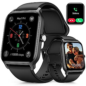 Quican Bluetooth Smart Watch for Men Women, iPhone Android Phone Compatible, Waterproof Fitness Tracker Smartwatch with Call and Text, Alexa Voice, Heart Rate, Blood Oxygen, Sleep Monitor 1.8 Inches