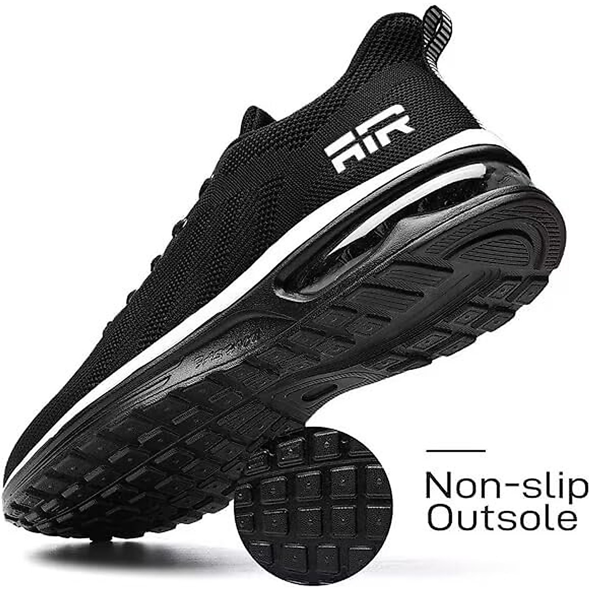 Wide Width Womens Sneakers Air Cushion Running Shoes Walking Tennis Shoes for Women Black