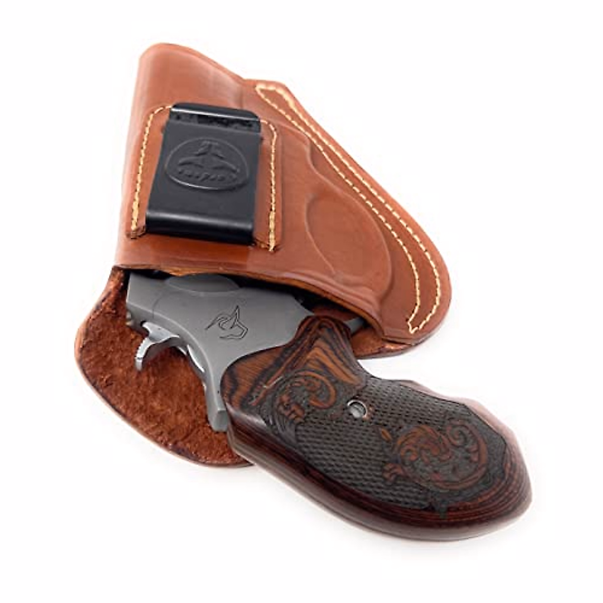 Cardini Leather Premium IWB Leather Holster for Concealed Carry | Fits Smith & Wesson K Frame and N Frame Revolvers, Model 60 | Rock Island M206 2" | Other 38 Special Revolvers