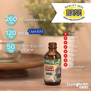 LIQUIDHEALTH 2 Oz Cat Liquid Glucosamine Dropper Small Dog Dropper Chondroitin Joint Purr-Fection, Small Canine Puppies Hip and Joint Health Relief Support, Feline Droppers, Senior Older Cats Kittens