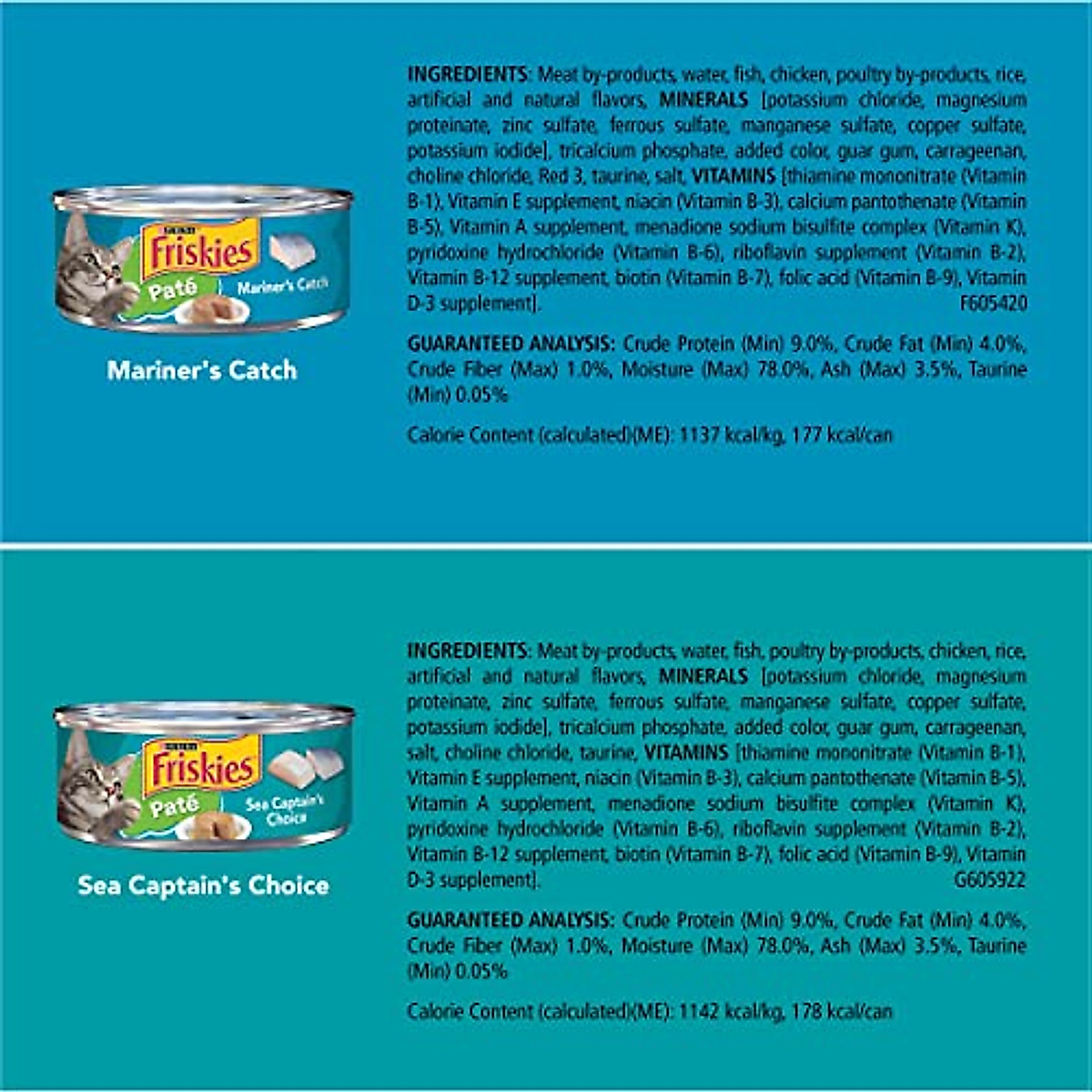 Purina Friskies Wet Cat Food Pate Variety Pack, Seafood Favorites - (32) 5.5 oz. Cans