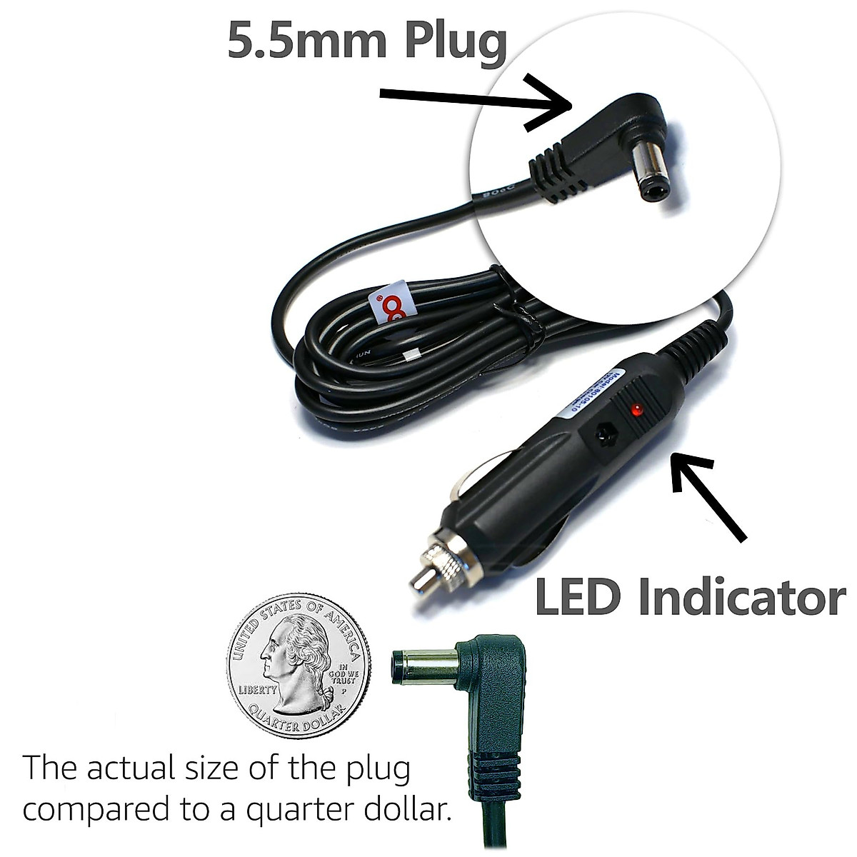EDO Tech Car Charger for RCA Single Dual Screen Portable DVD TV Combo Player Celestron Telescopes 12V 6.5 Ft Power Supply Cord