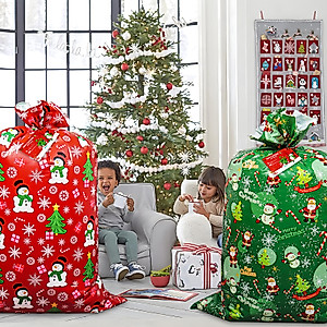 Nwvuop 2 Pack Giant Christmas Gift Bag 36× 56 Inches Extra Large Plastic Gift Bags with Gift Tag for Christmas Presents Wrapping Goodie Bags Kids Bicycle Bike