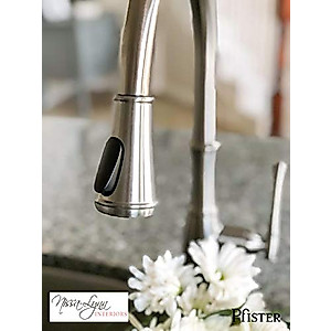 Pfister Wheaton Kitchen Faucet with Pull Down Sprayer and Soap Dispenser, Single Handle, High Arc, Stainless Steel Finish, GT529WH1S, Large