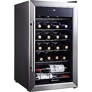 Kalamera Mini Fridge Wine Cooler, 24 Bottle Compressor Freestanding Wine Refrigerator - Single Zone with Stainless Steel Glass Door for Home, Office, Bar, 41°F to 64°F, Drink Fridge.