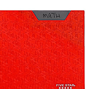 Five Star 2 Pocket Folder, Stay-Put Folder, Plastic Colored Folders with Pockets & Prong Fasteners for 3-Ring Binders, 8-1/2” x 11", Fire Red (72109)