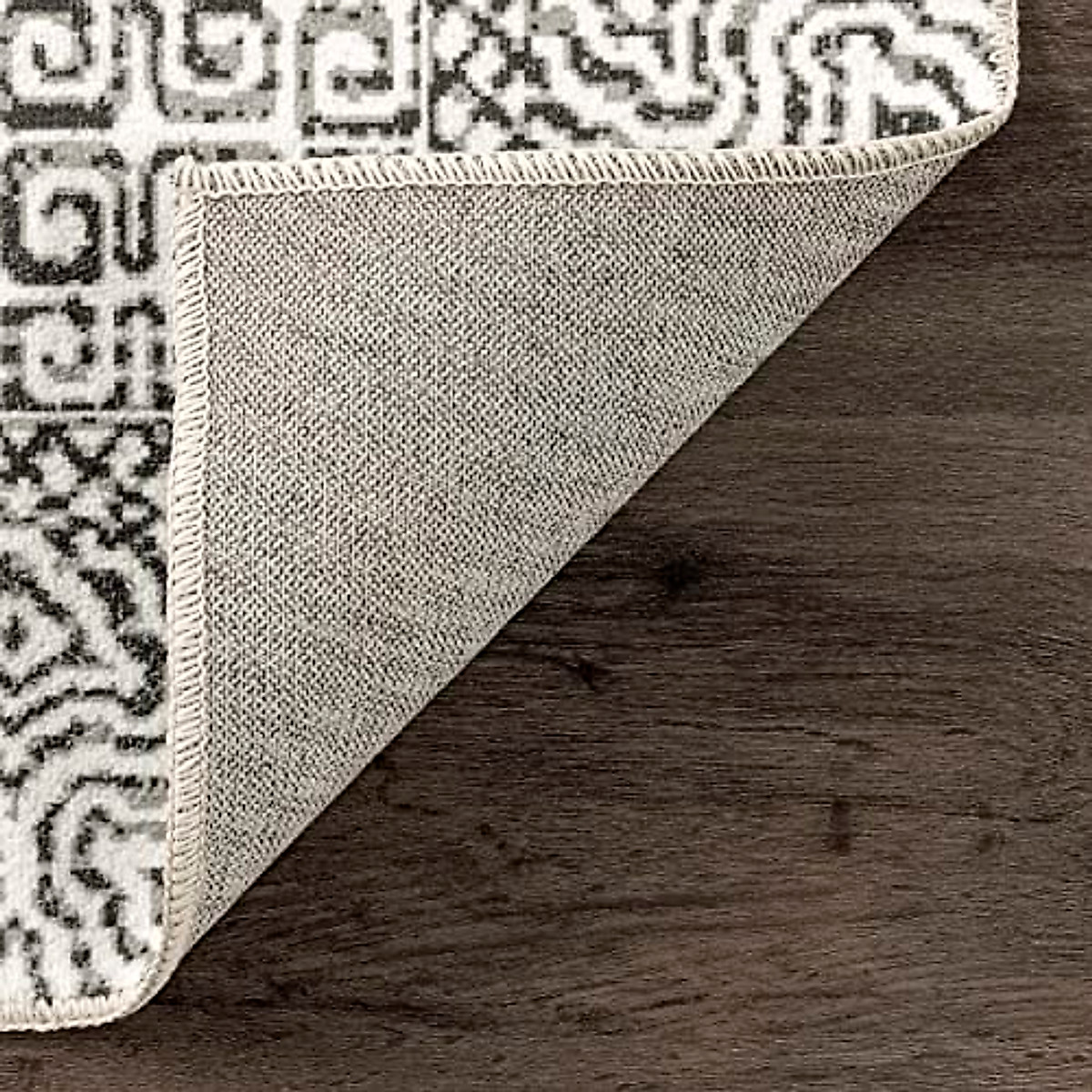 nuLOOM Abstract Tribal Machine Washable Ultra Thin Area Rug, 8x10, Grey