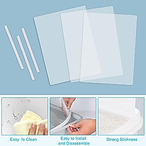3Pcs Cat Litter Box Pee Shields, High-Sided Easy Clean Litter Pan Pee Privacy Shields Splash Guard for Open Top Litter Pan(Litter Box Not Included)