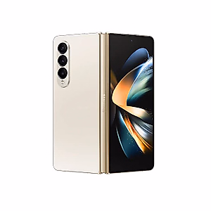 Galaxy Z Fold 4 Cell Phone, Factory Unlocked Android Smartphone, 512GB, Flex Mode, Dual Sim (1x eSim + 1x Nano) Multi Window View, Foldable Display, Korean International Version, Beige (SM-F936NZ)