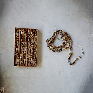 Creative Co-Op Glass Garland with Pinecones, Acorns and Mushrooms in Box, Multicolor, Multi