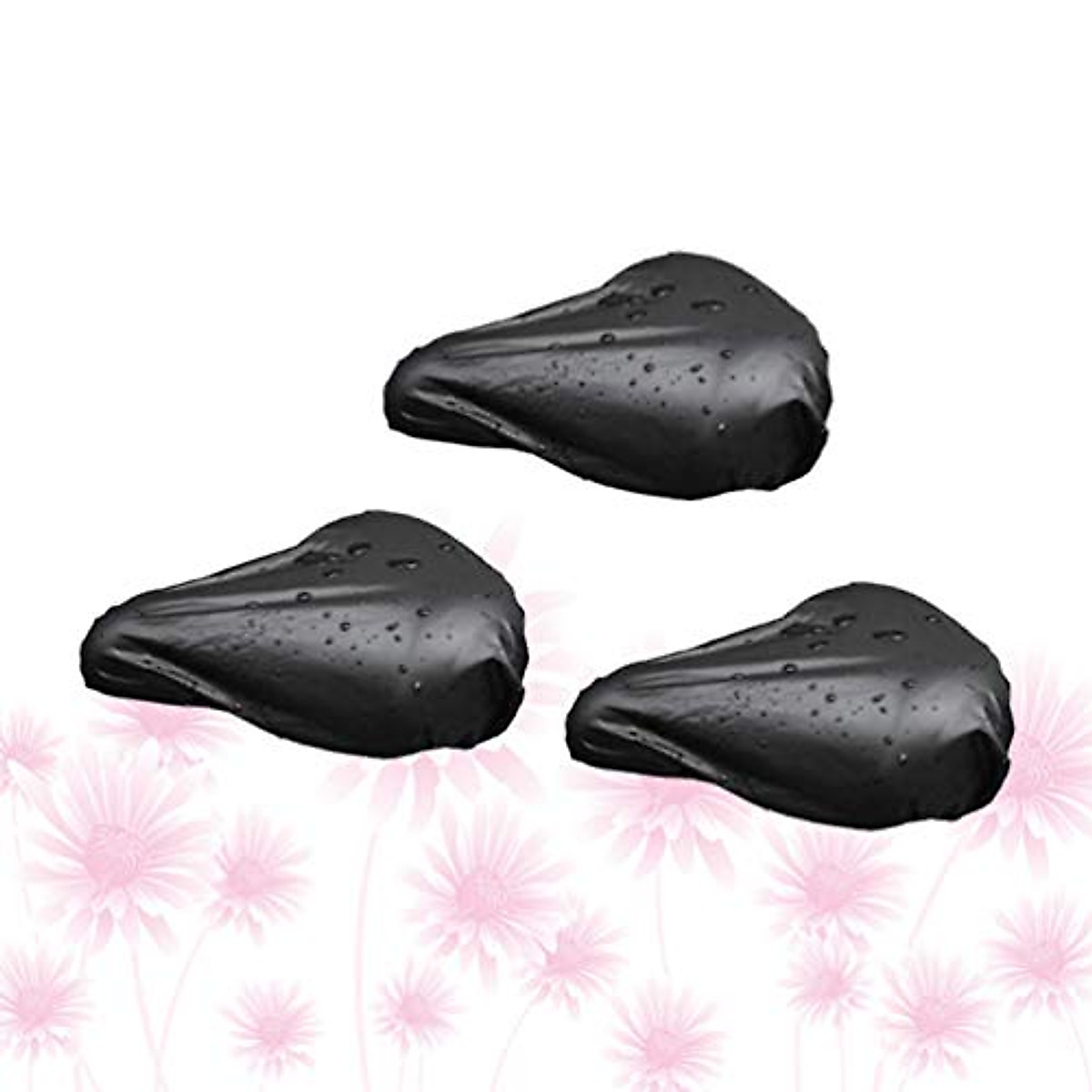 LIOOBO 3pcs Bike Seat Cover Comfortable Soft Waterproof Bicycle Saddle Cushion Protector for Road Bikes Mountain Bike Cycling (Black)