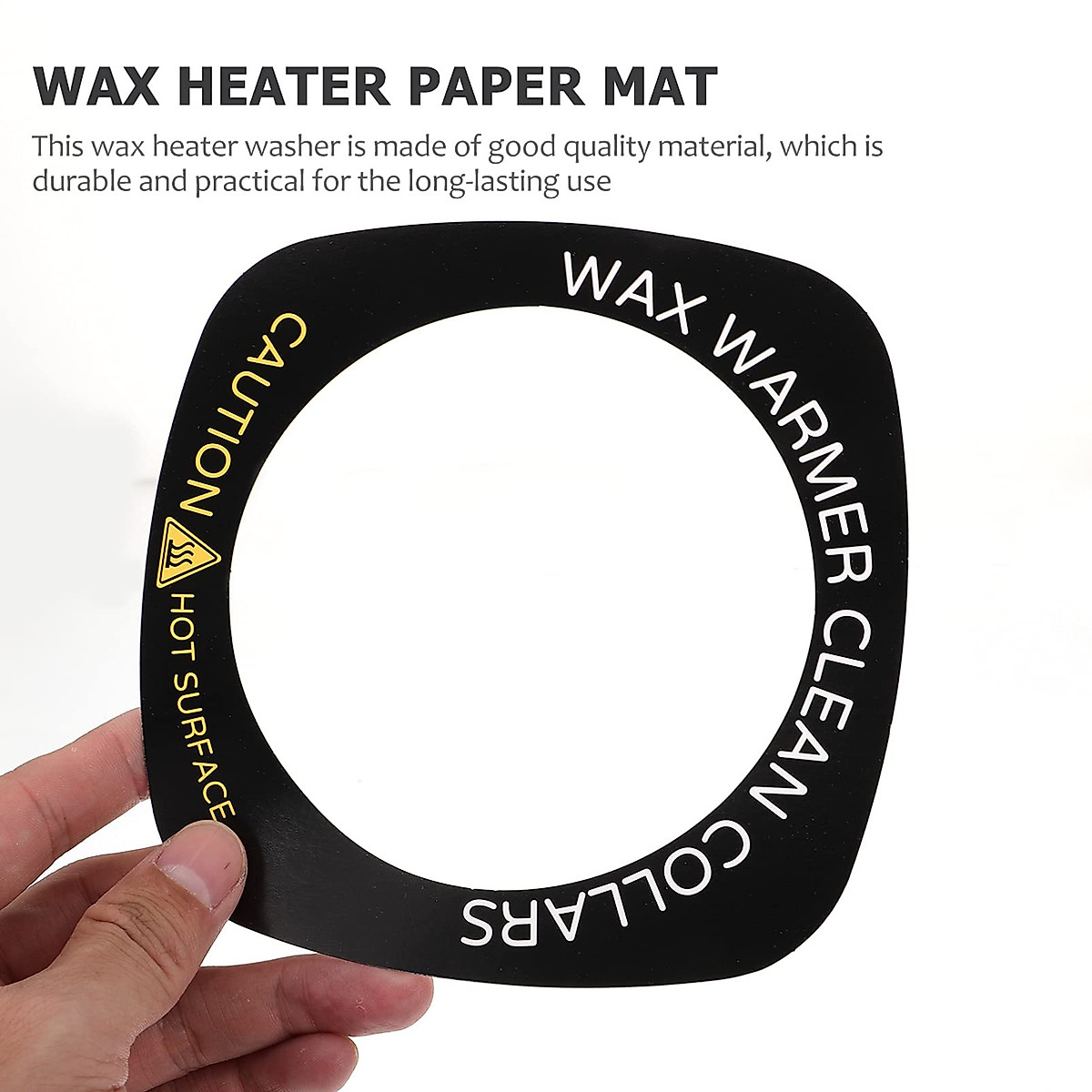 Wax Warmer Clean Collars Waxing Protection Rings 50Pcs Replacement Black Collars Ring for Universal Wax Machine Accessories Square