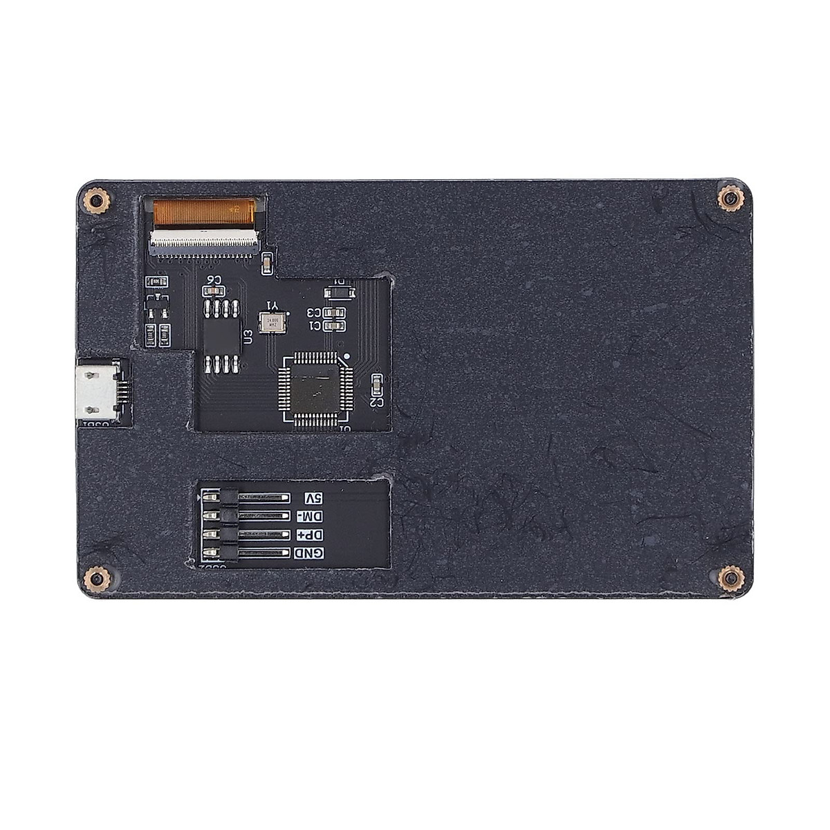 Hilitand USB Mini Screen Adjustable Brightness 3.5in IPS Computer Temp CPU Monitor Multiple Themes Mini Screen for Windows (with Elbow Line Motherboard Line)