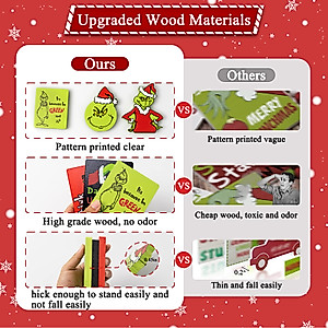 Christmas Tiered Tray Decorations - 6pcs Wooden Signs Table Centerpieces for Holiday Indoor Home Table Top Decorations