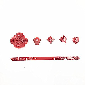 Replacement Full Left Right ABXY Direction Cross Buttons Volume Button for PSP 1000 Repair Part (Red)
