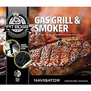 PIT BOSS PB1230G Wood Pellet and Gas Combo Grill, Black