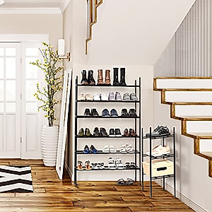 Simple Houseware 3-Tier Extendable Shoe Rack, Black