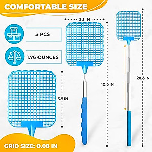 3Pcs Fly Swatters Indoor Mosquito Killer - Heavy Plastic Flies Killer Fly Swatter Manual Bugs Killer Tools Fly Swatter for Indoors - Telescopic Fly Swatter Heavy Duty Plastic Fly Swatter Multi-Pack