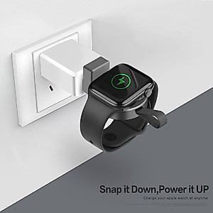 2 Pack Wireless Chargers Compatible for Apple Watch Portable USB Magnetic iWatch Charger,Travel Cordless Charger Fast Charging for Apple Watch Series 6/5/4/3/2/1/SE 44mm 42mm 40mm 38mm(White)