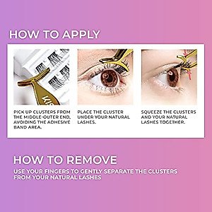 KISS imPRESS Falsies False Eyelashes, Lash Clusters, Natural', 12 mm, Includes 20 Clusters, 1 applicator, Contact Lens Friendly, Easy to Apply, Reusable Strip Lashes