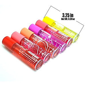 ITALIA DELUXE FRUITY ROLL-ON LIP GLOSS SET OF 6, .3oz each