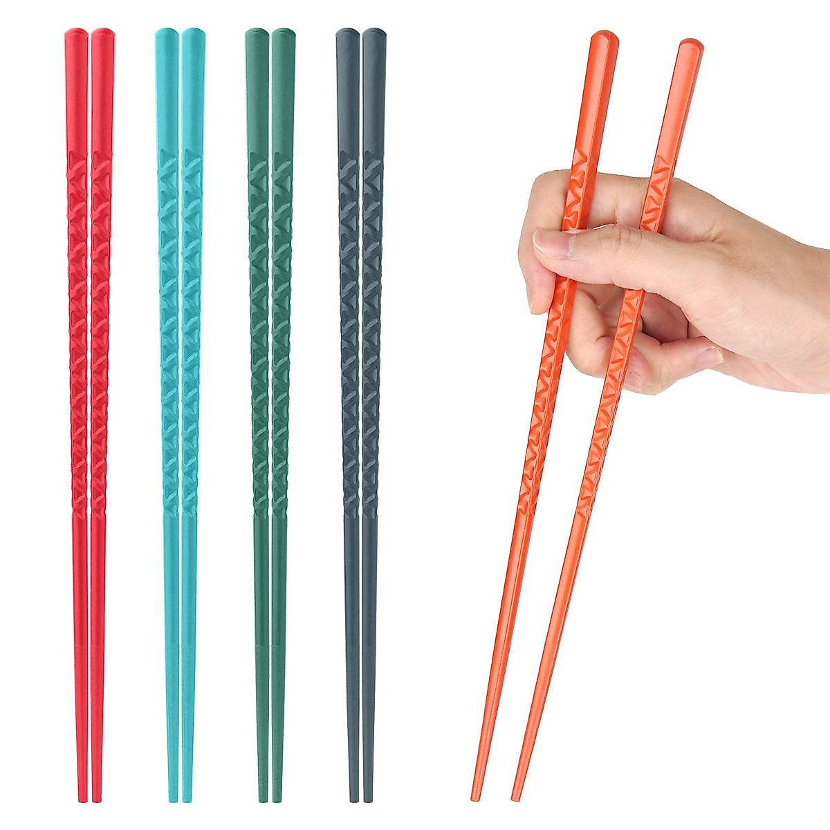 Ohtomber 10 Pairs Chopsticks Reusable, 9.5 Inch Fiberglass Chopsticks and 328 Feet White Cotton Butchers Twine String