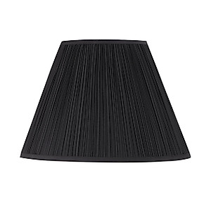Aspen Creative 33144, Mushroom Shaped Pleated Traditional Spider Construction Lamp Shade, Black, 9" Top x 18" Bottom x 13" Slant Height