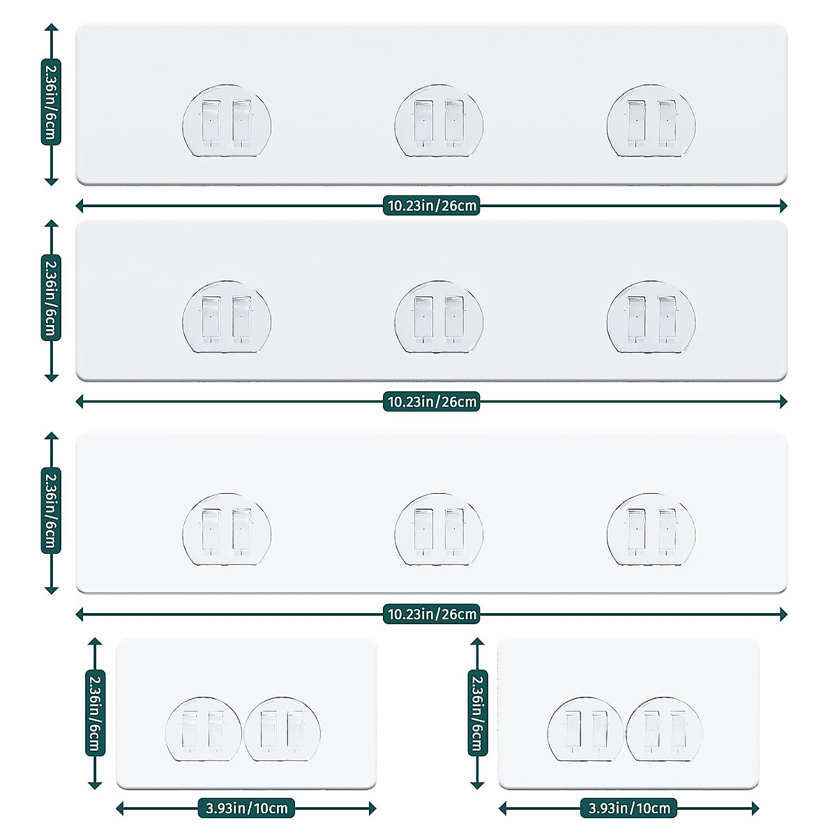 oyenbboi 5 Pack Shower Caddy Adhesive Replacement, Adhesive Shower Hooks, Strong Adhesive Wall Hooks, Waterproof Adhesive Hooks for Shower Rack, No Drilling