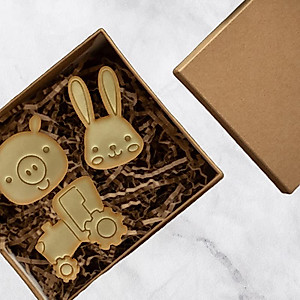 Moose Goods Farm Animal Cookie Cutters - Set of 10 Cookie Cutters for Kids Birthday Party or Themed Parties - Includes Chicken, Pig, Cow, Horse, Duck, Goat, Sheep, Bunny, Barn, & Tractor Cookie Cutter