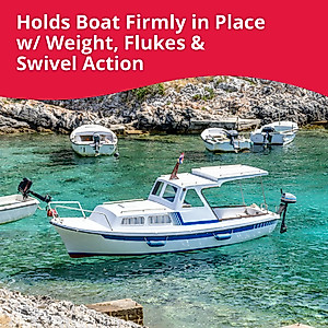 SeaSense Navy Boat Anchor - Ideal for a Small Boats, Pontoons, Fishing Vessels, Kayaks & More - Aluminum Powder Paint Helps Improve Durability & Resist Rust, 10 lbs, for Boats 12’ - 15’,Grey