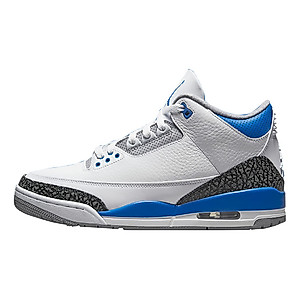 Nike Men's Air Jordan 3 Retro Racer Blue, White/Black/Cement Grey/Racer, 10