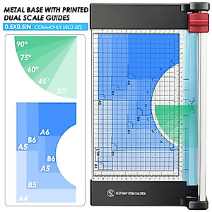 CREGEAR Professional Rotary Paper Trimmer 12" Cut Length Rotary Trimmer Paper Cutter, Heavy Duty Paper Cutter with 10 Sheet Capacity, Paper Cutters and Trimmers for Cardstock, Paper Crafts