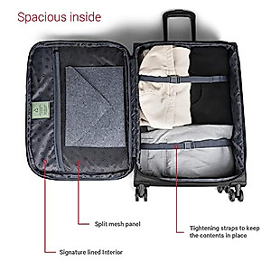 BUGATTI Reborn Collection 28 Inch Spinner Luggage for Airplanes, Large Expandable Suitcase with 360-Degree Spinner Wheels, Retractable Handle, Black