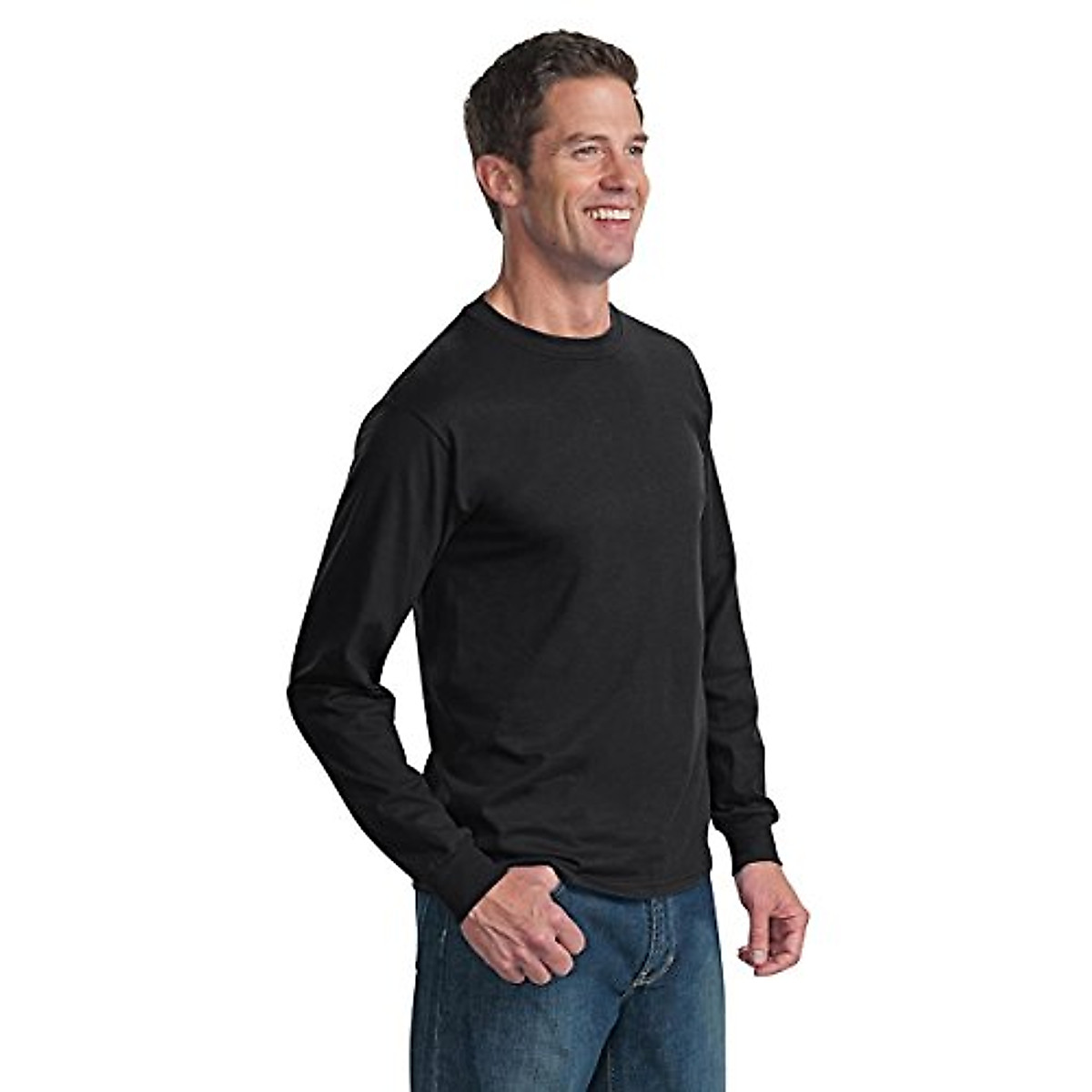 Fruit of the Loom Adult 5 oz. Long-Sleeve T-Shirt, Black, XL