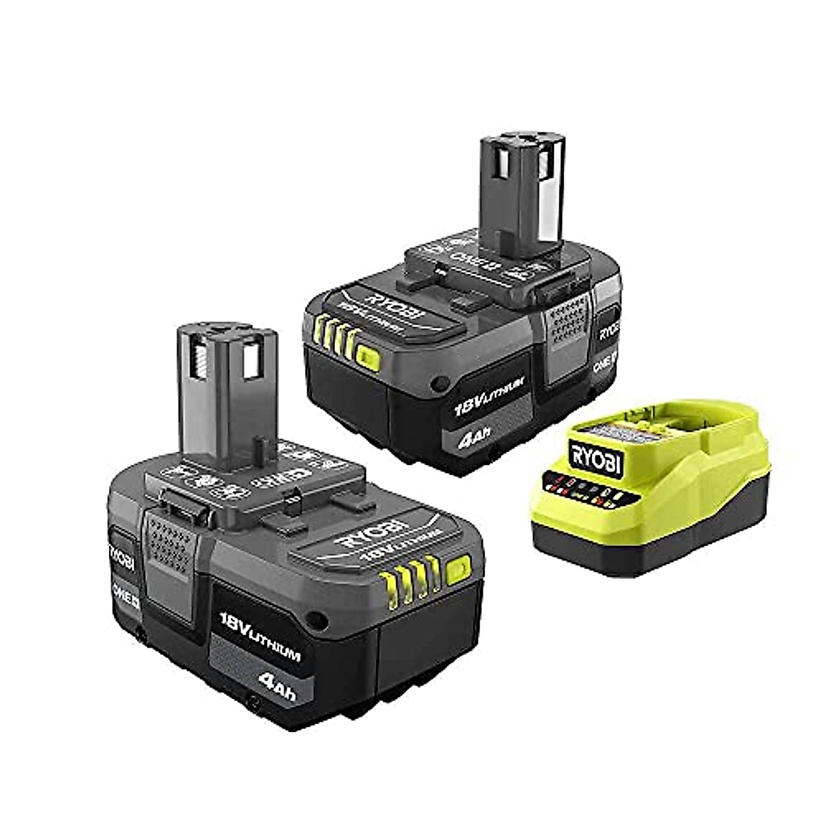 generic1 Ryobi ONE+ 18V Lithium-Ion 4.0 Ah Battery (2-Pack) and Charger Kit, 1 (PSK006)