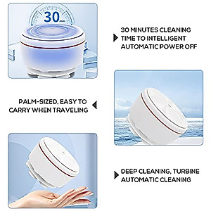 Portable Washing Machine, Ultrasonic Turbo Laundry Machine with Suction Cups, Automatic Clothes Washer Sink Dishwashers Suitable for Home, Business, Travel, College Room, RV, Apartment