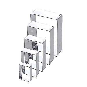 Kyerbaino 5Pcs Rectangle Cookie Cutter Set, Stainless Steel Biscuit Baking Molds Fondant Cake Cookie Cutter Rectangle Shaped Cutter