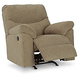 Signature Design by Ashley Alphons Transitional Polyester Tufted Rocker Recliner, Light Brown