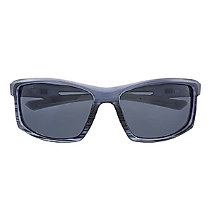 Caterpillar Men's CTS-8015 Polarized Wrap Sunglasses, Matte Navy/Crystal Fade, 62 mm