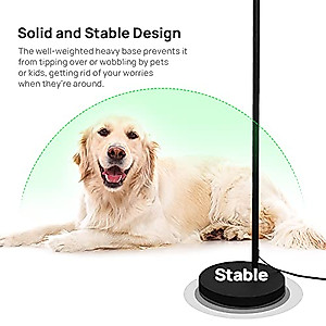 Consciot Industrial Floor Lamp, with White Jade Glass Shade, Smart WiFi E26 RGBW Dimmable LED Bulb(Warm to Daylight), Foot Switch/APP Control, Metal Standing Lamp for Living Room Bedroom Home Office