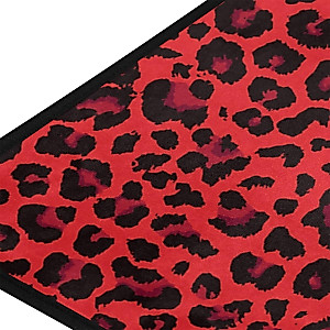 Red Leopard Print Cheetah Kitchen Mat Rugs Cushioned Chef Soft Non-Slip Floor Mats Washable Doormat Bathroom Runner Area Rug Carpet,39" X 20"
