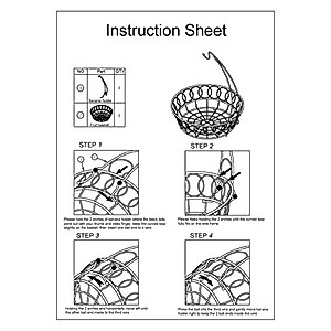 TQVAI Wire Fruit Basket Bowl with Banana Hook Hanger, Black