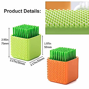 Selaurel 2 Pack Silicone Laundry Brush Scrub Multi-use Household Cloth Washing Brush Dual-use Scrubbing Brush for Clothes Underwear Shoes, Plastic Soft Cleaning Tool