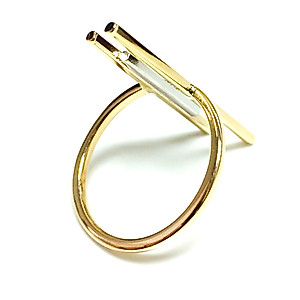 Jewelry Affairs 14k Yellow Gold Triple Bar Bypass Ring, Size 7