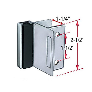 Harris Hardware TP5110-I Strike & Keeper Die Cast Zamac Chrome Plated Square Edge Partition with 1-1/4" Partition Thickness